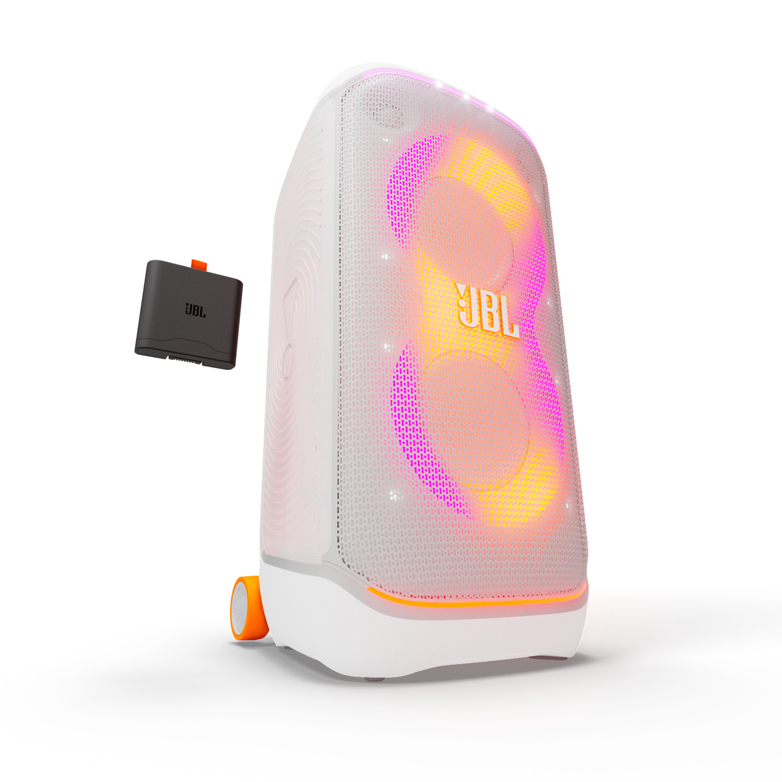 JBL PartyBox Stage 320 + Battery 400 Bundle (White)