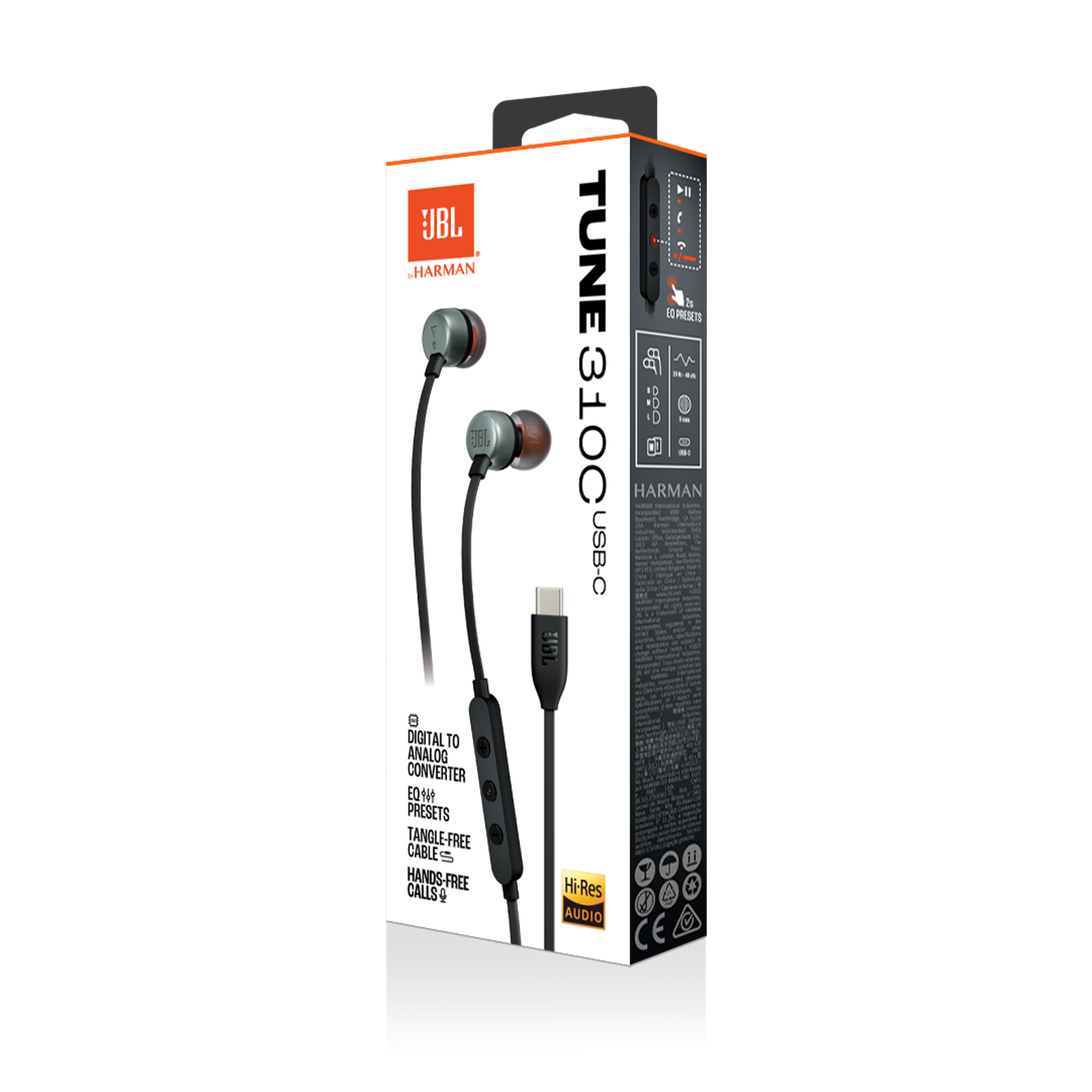 JBL Tune 310C USB | Wired Hi-Res In-Ear Headphones