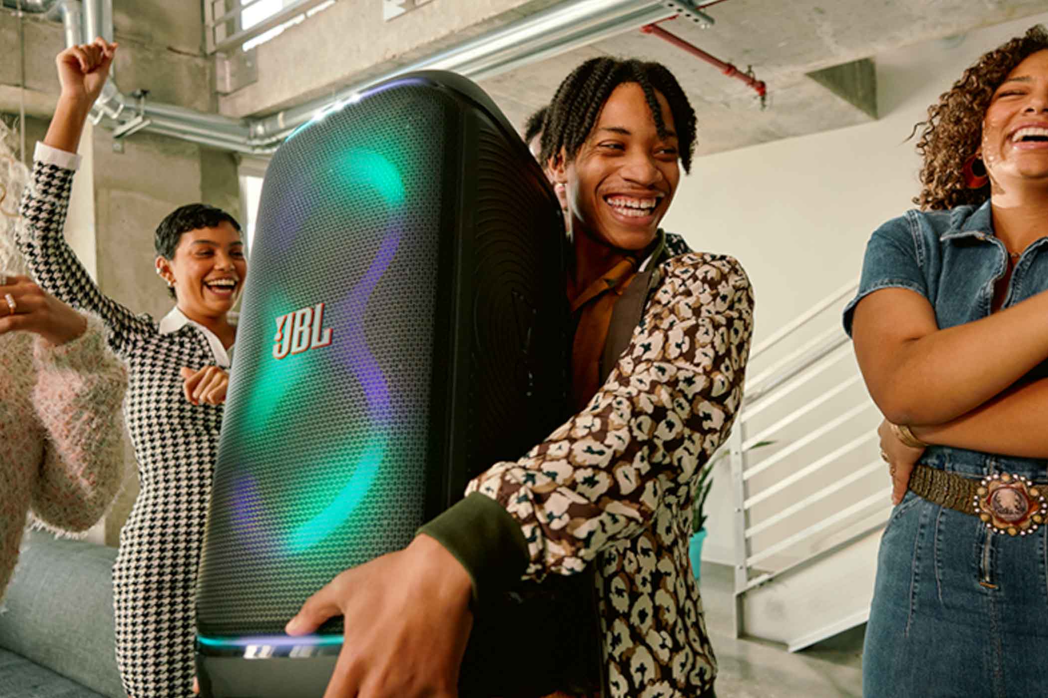 JBL PartyBox Stage 320 | Portable party speaker with wheels